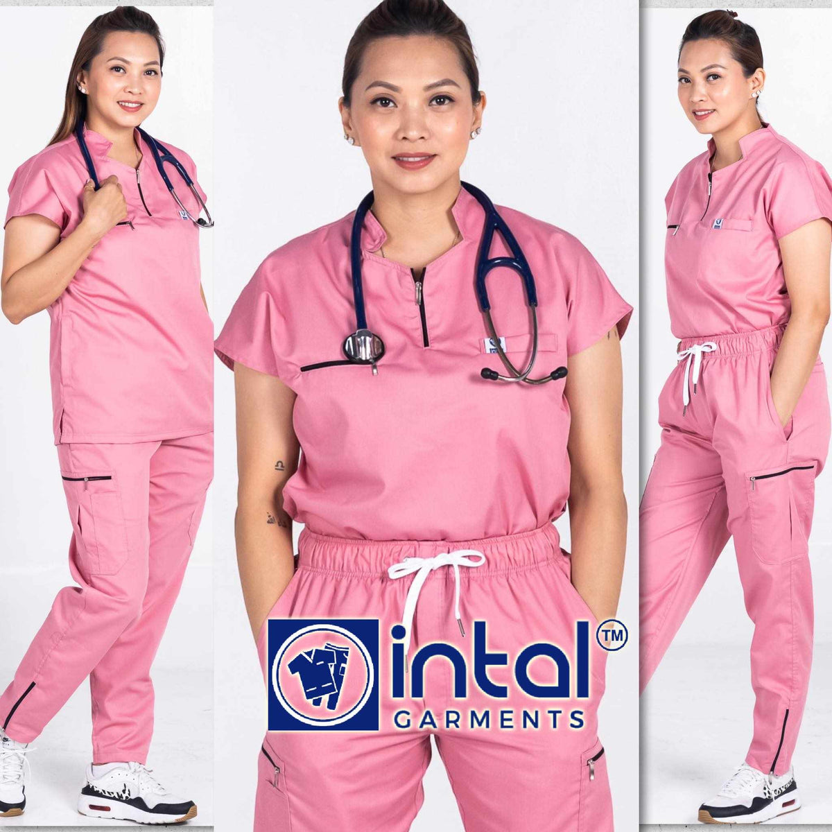 INTAL SCRUBSUIT 042 Elite MARIKIT Ultra Stand Collar Cargo Tapered Zip ...