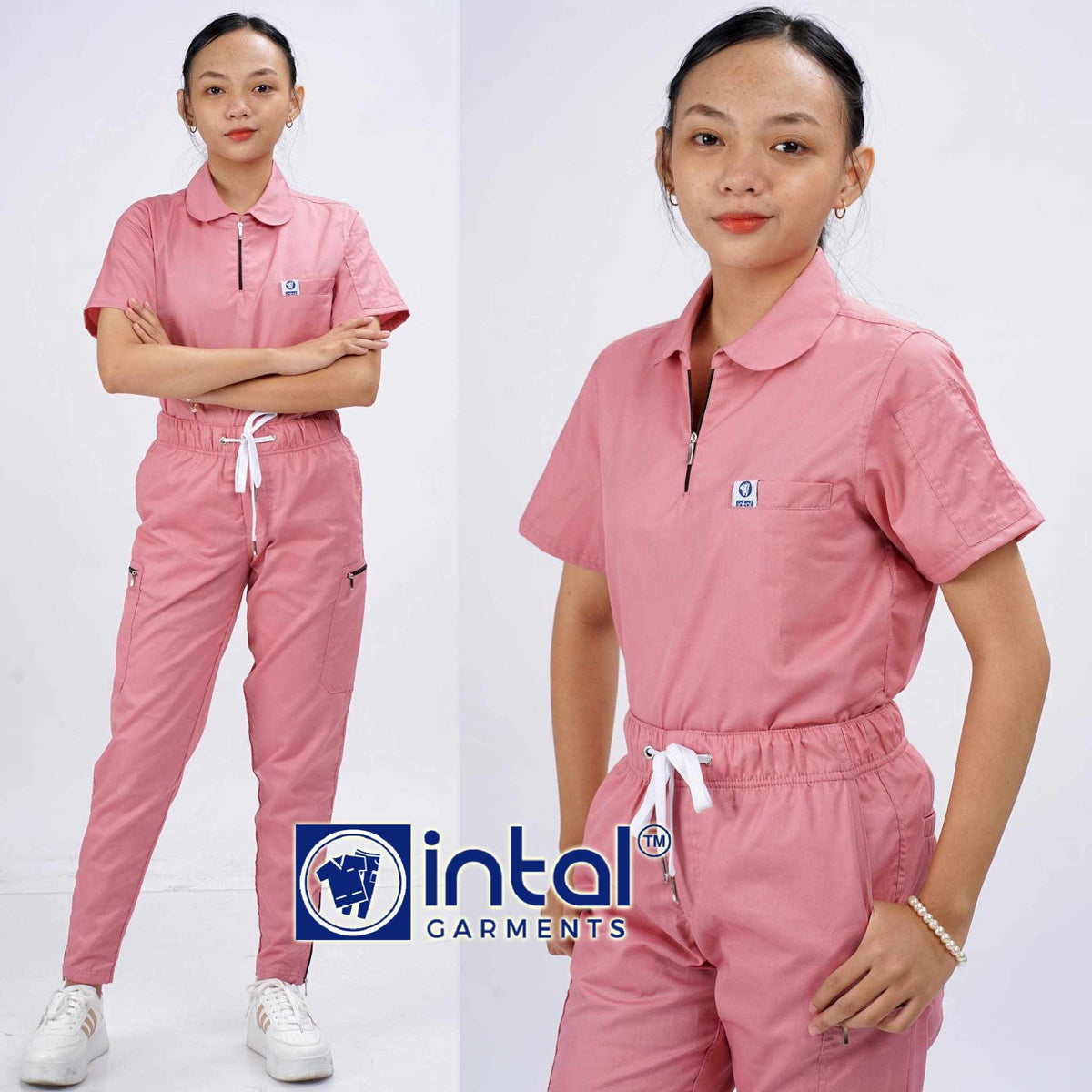 INTAL SCRUBSUIT 043 Elite MASAYAHIN Peter Pan Collar Cargo Tapered Zip ...
