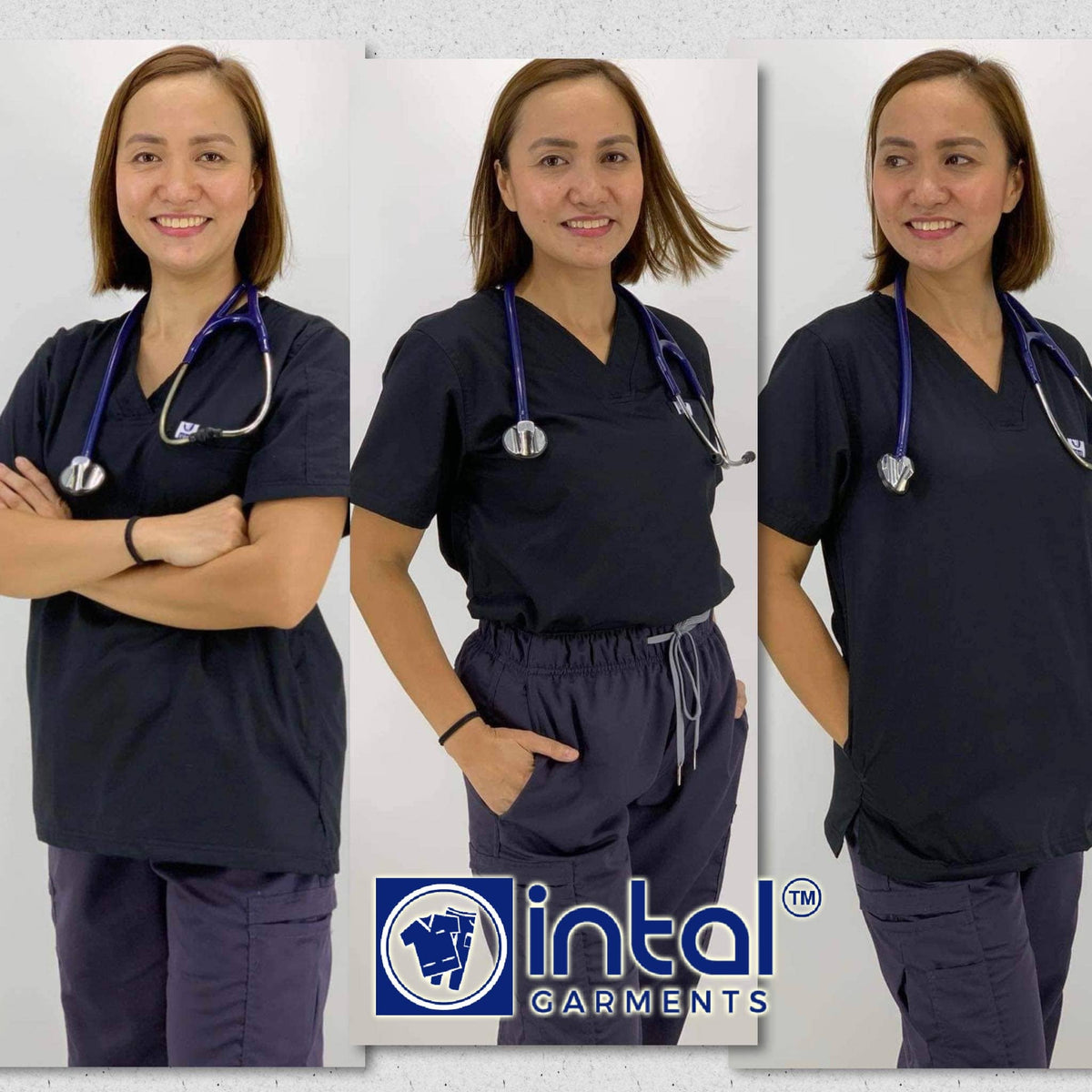 INTAL SCRUBSUIT 029 Elite MASINTAHIN V-Neck Korean Shade Cargo 6 Pocke ...