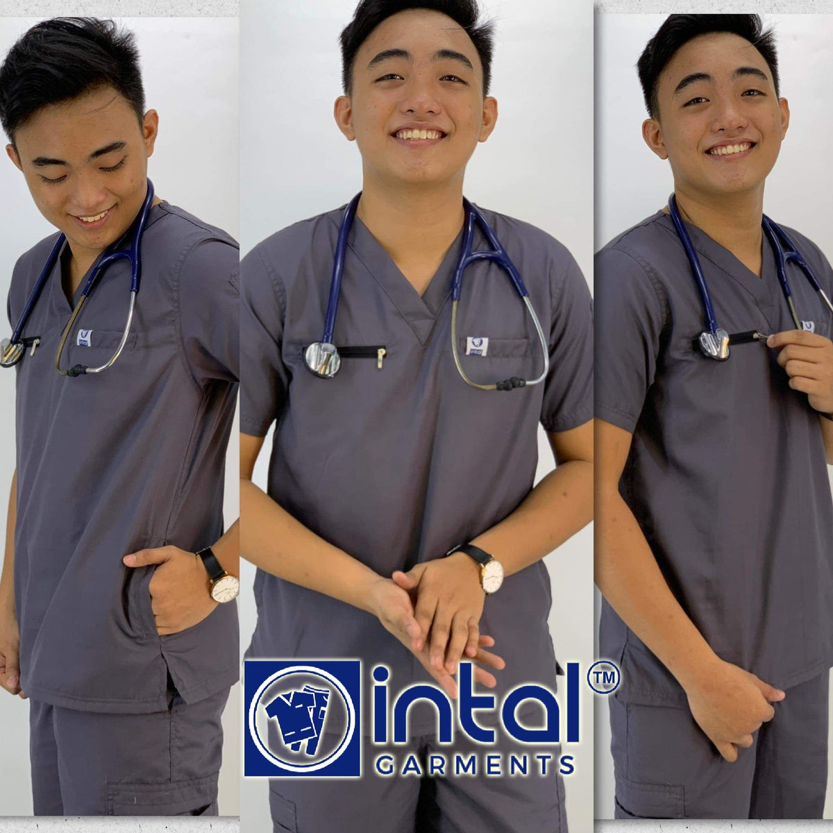 INTAL SCRUBSUIT 032 Elite MAPAGMAHAL V-Neck Zippered Chest Cargo 6-Poc ...