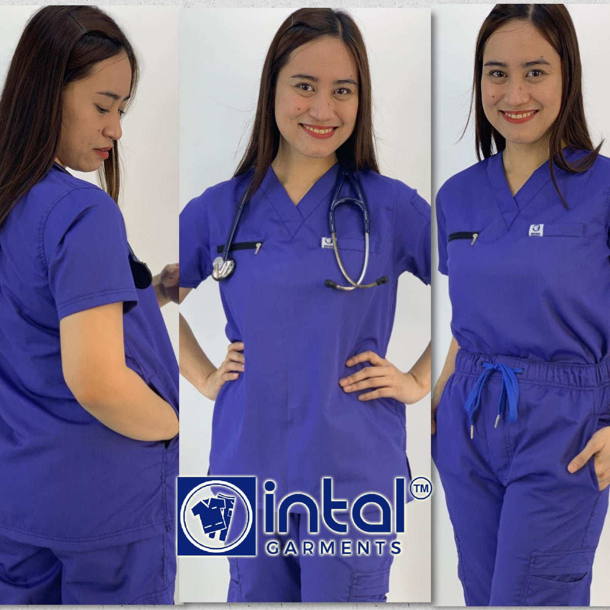 INTAL SCRUBSUIT 032 Elite MAPAGMAHAL V-Neck Zippered Chest Cargo 6-Poc ...